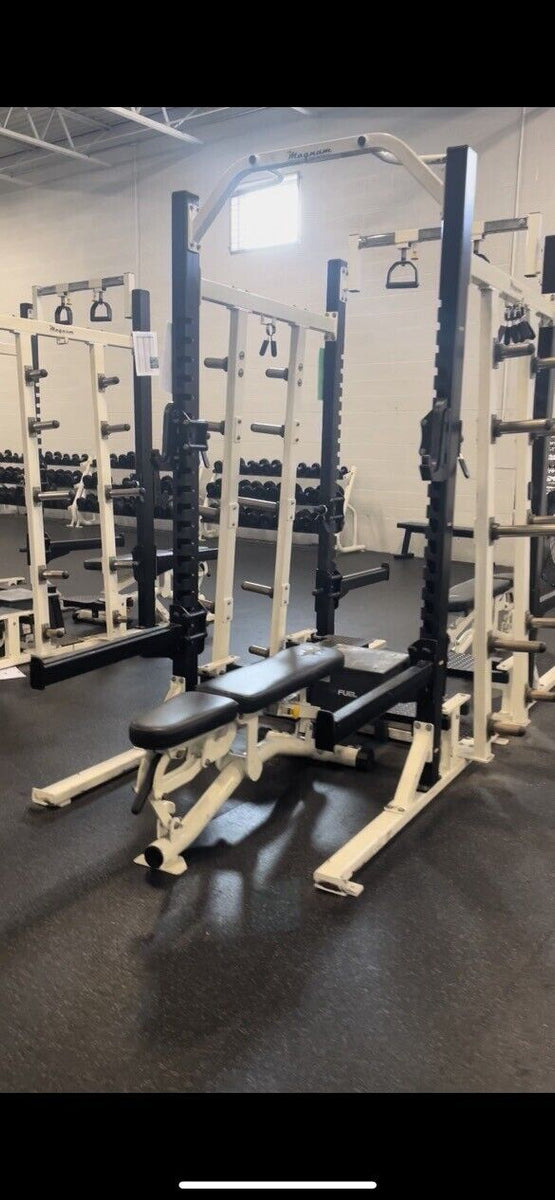 Matrix Magnum Double Half Rack 8' with 2 Magnum Adjustable Benches ...