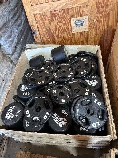 World Gym Branded Urethane Olympic Grip Plates (4,475 lbs) – BNB ...